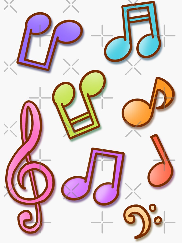 "MUSIC NOTES" Sticker for Sale by NMLDesigns | Redbubble