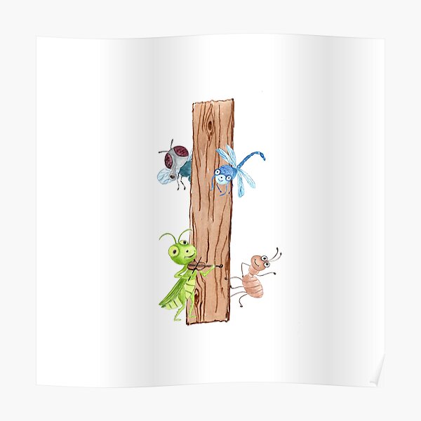 Póster «Acuarela Insectos Letra I | Alfabeto para niños» de ...