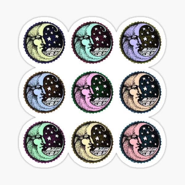 "Celestial Moon " Sticker for Sale by TheHogoCo | Redbubble