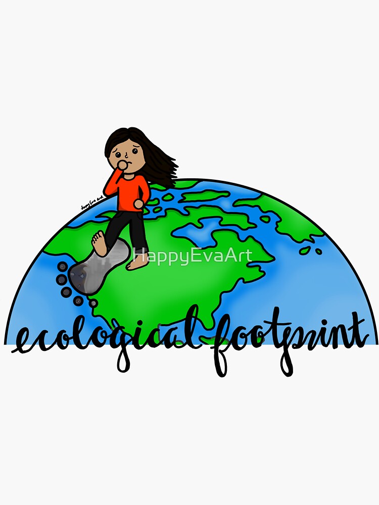 "Ecological Footprint" Sticker by HappyEvaArt | Redbubble