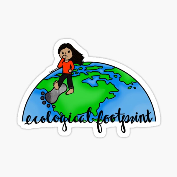 "Ecological Footprint" Sticker by HappyEvaArt | Redbubble