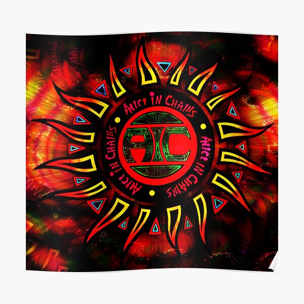 "alice in aic chains logo tour 2022 dedekista" Poster by omMas | Redbubble