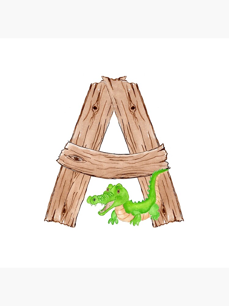 "Watercolor Alligator Letter A | Kids Alphabet" Canvas Print for Sale ...