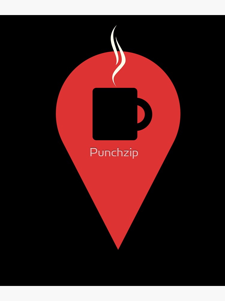 "Steamy Cup of Coffee Map Pin Design" Sticker by Punchzip | Redbubble