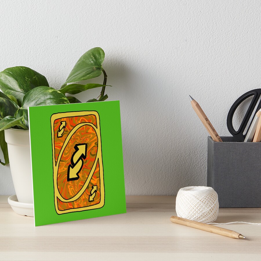 "Trippy yellow Uno reverse card" Art Board Print for Sale by Shred ...
