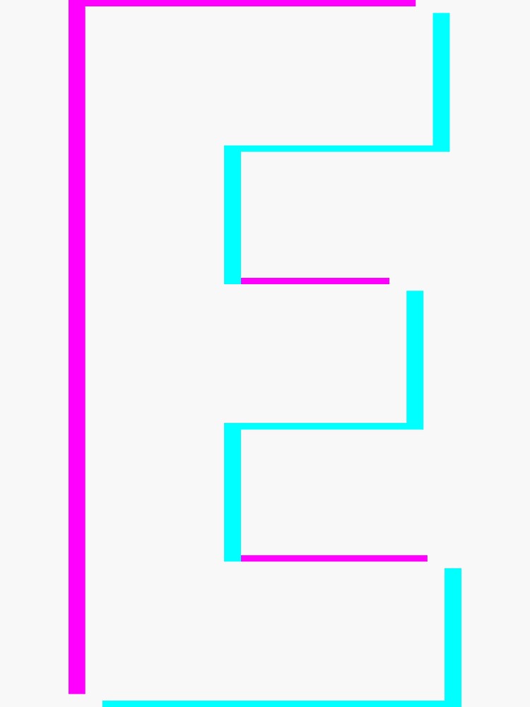 "Glitch letter E" Sticker for Sale by Alphabetss | Redbubble