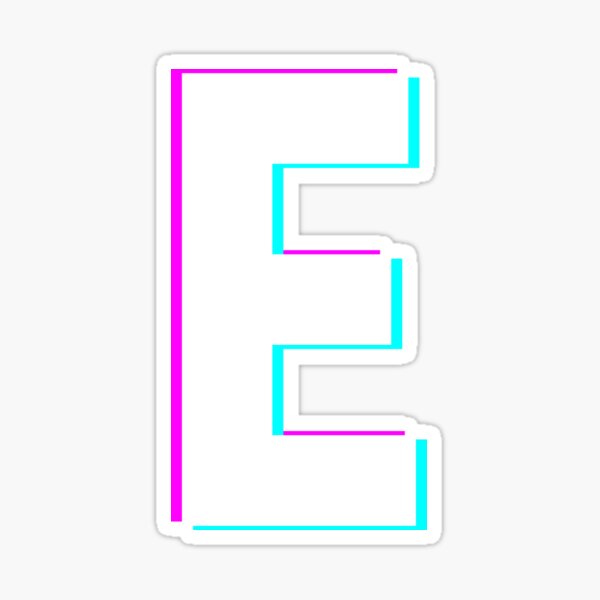 "Glitch letter E" Sticker for Sale by Alphabetss | Redbubble