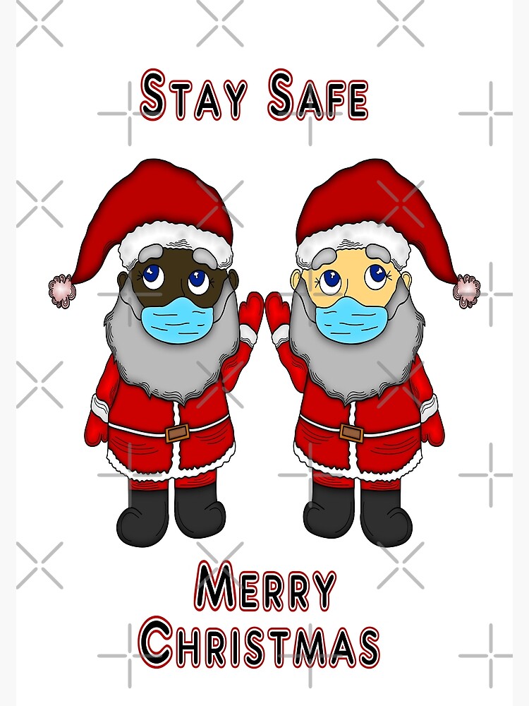 "Stay Safe Merry Christmas Chibi Santa Friends" Poster by aventi24 ...