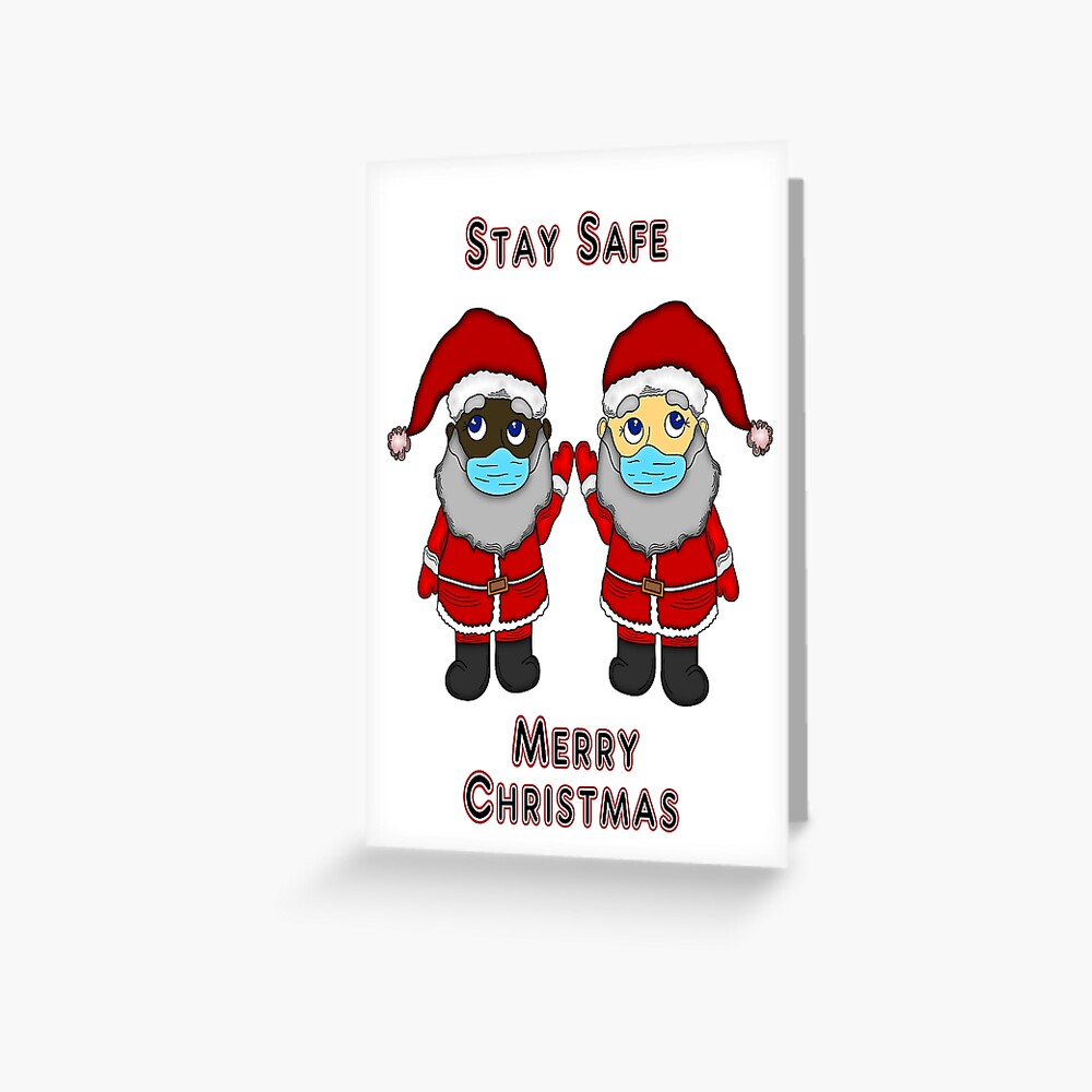 "Stay Safe Merry Christmas Chibi Santa Friends" Greeting Card for Sale ...