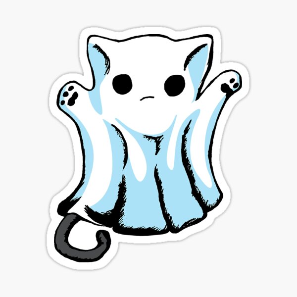 "Ghost Cat" Sticker for Sale by myersjean | Redbubble