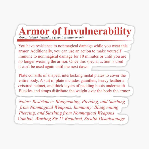 "Armor of Invulnerability" Sticker by jomuxc | Redbubble