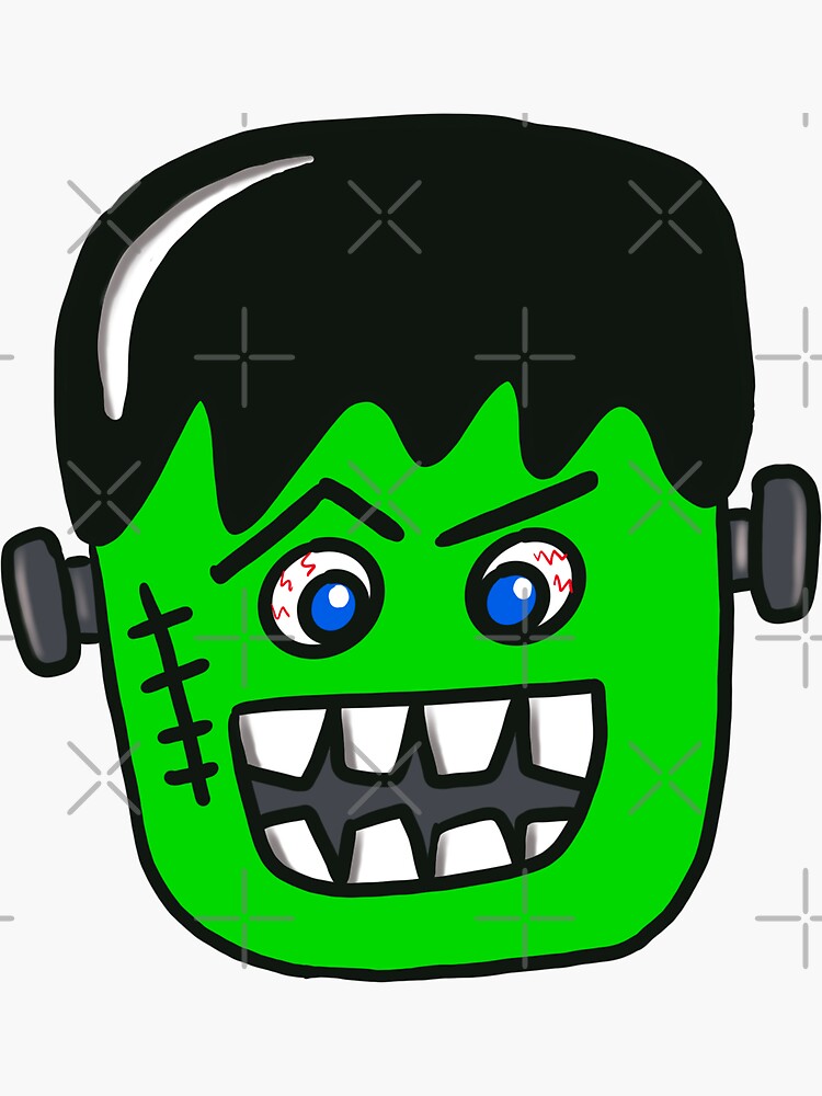 "Cute Frankie Halloween Monster" Sticker for Sale by chocolatefund ...