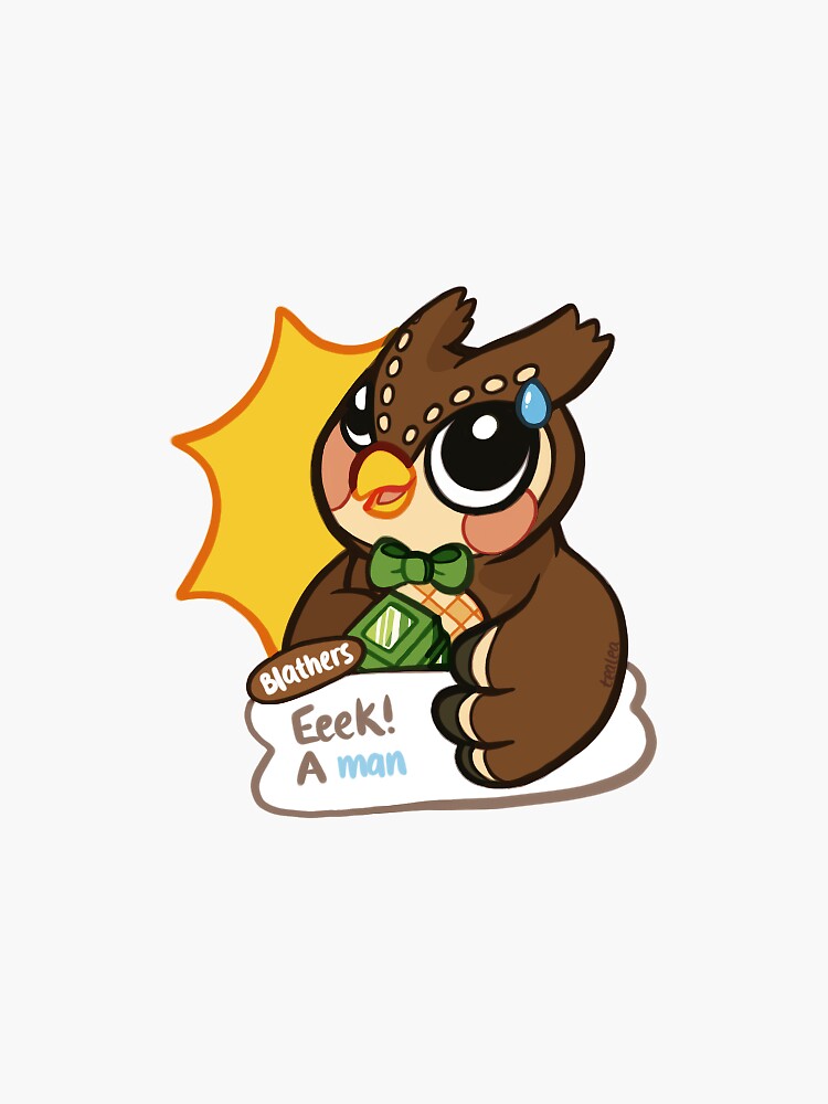 "eek! a man" Sticker for Sale by tealeaa | Redbubble