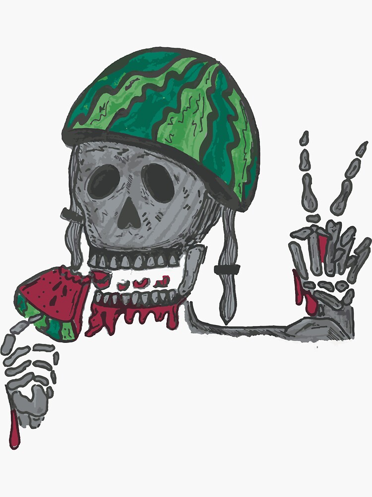 "Watermelon Skeleton Drip" Sticker by gabimussack | Redbubble