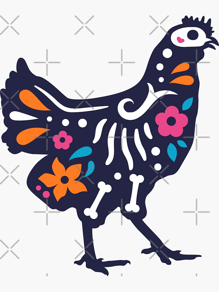 "Colorful Day of the Dead Pet Chicken | Dia de los Muertos Pollo ...