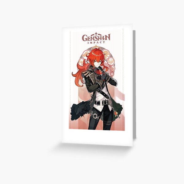 "Genshin Impact Diluc" Greeting Card for Sale by egrjhn | Redbubble