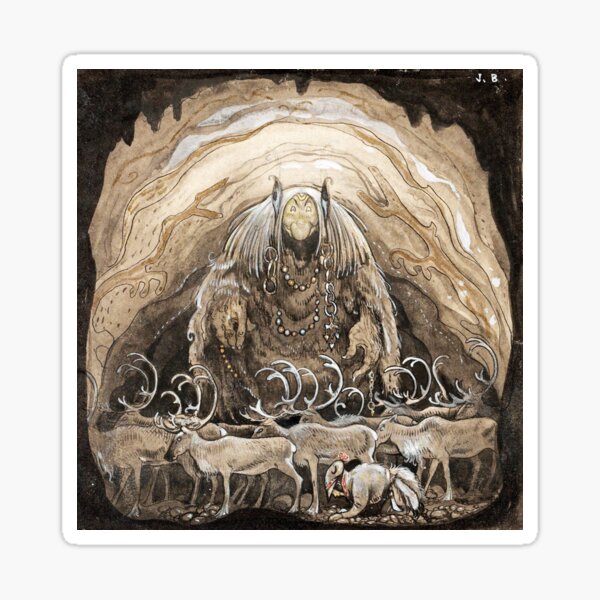 Pegatina «John Bauer - El sacrificio de Nila - Cabra de Yule II» de ...