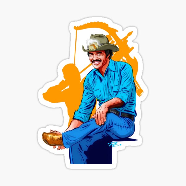 "Burt Reynolds - An illustration by Paul Cemmick" Sticker for Sale by ...