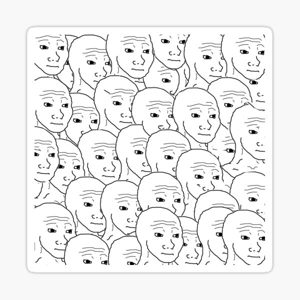 "Wojak pattern" Sticker for Sale by revocelot | Redbubble