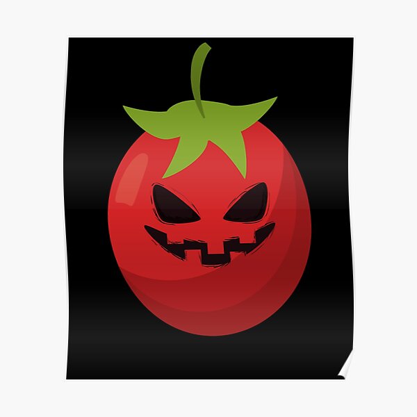 "Red Tomato Scary Face" Poster by happyquirkymuse | Redbubble