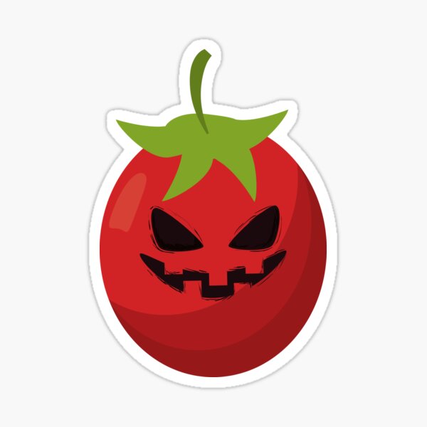 "Red Tomato Scary Face" Sticker for Sale by happyquirkymuse | Redbubble