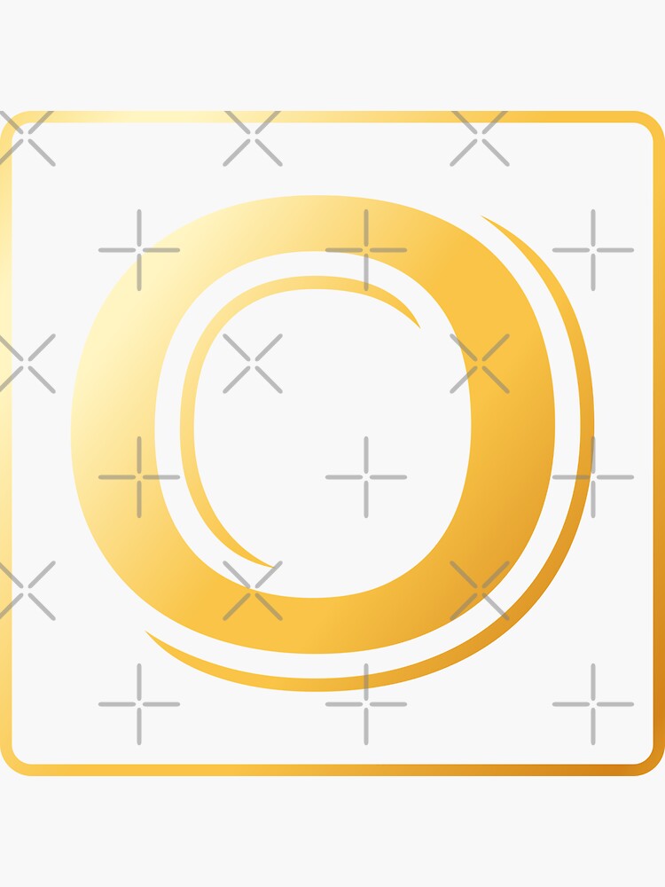 "Gold Monogram No Number 0 Nought Zero on Fire Brick Red" Sticker by ...