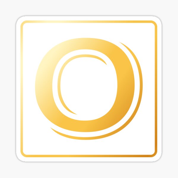 "Gold Monogram No Number 0 Nought Zero on Fire Brick Red" Sticker by ...