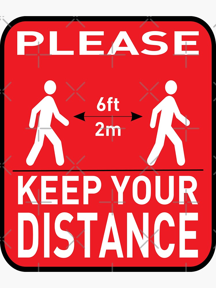 "Keep Your Distance Red Stamp" Sticker for Sale by DoggoTankardoff ...