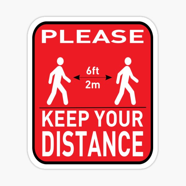 "Keep Your Distance Red Stamp" Sticker for Sale by DoggoTankardoff ...