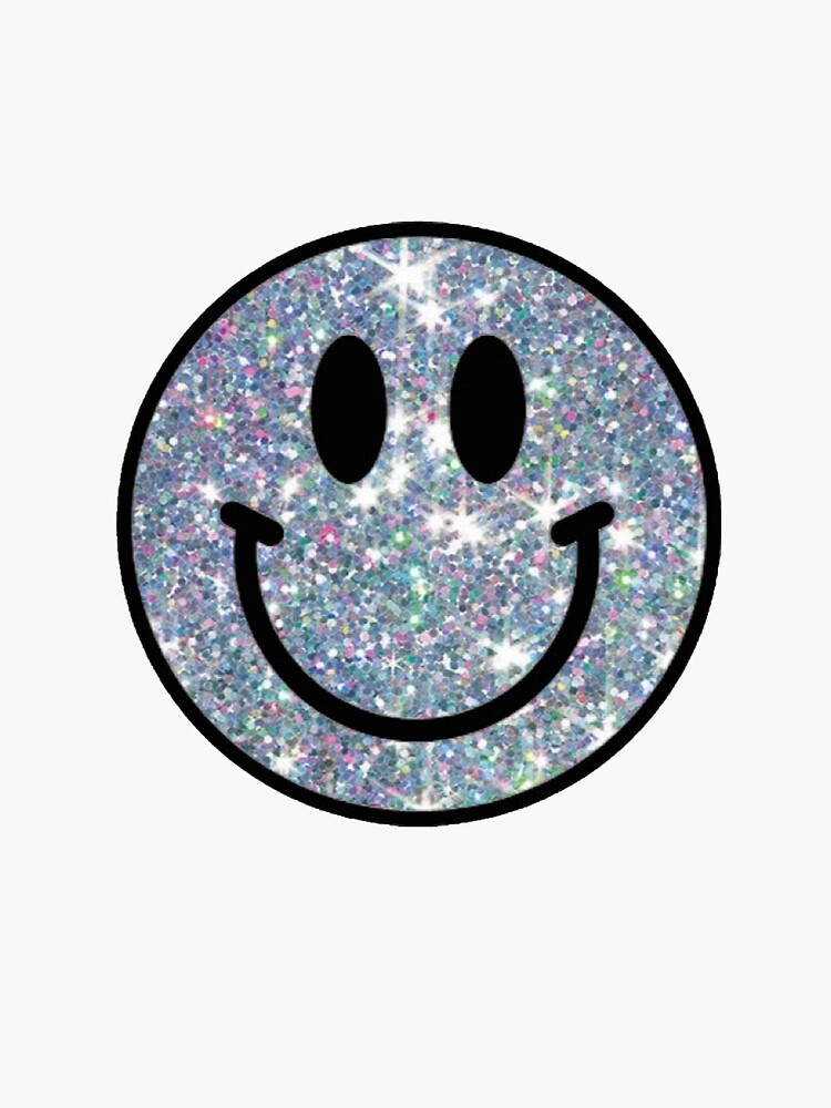 "Smiley Face sticker glitter" Sticker for Sale by annagcrow | Redbubble