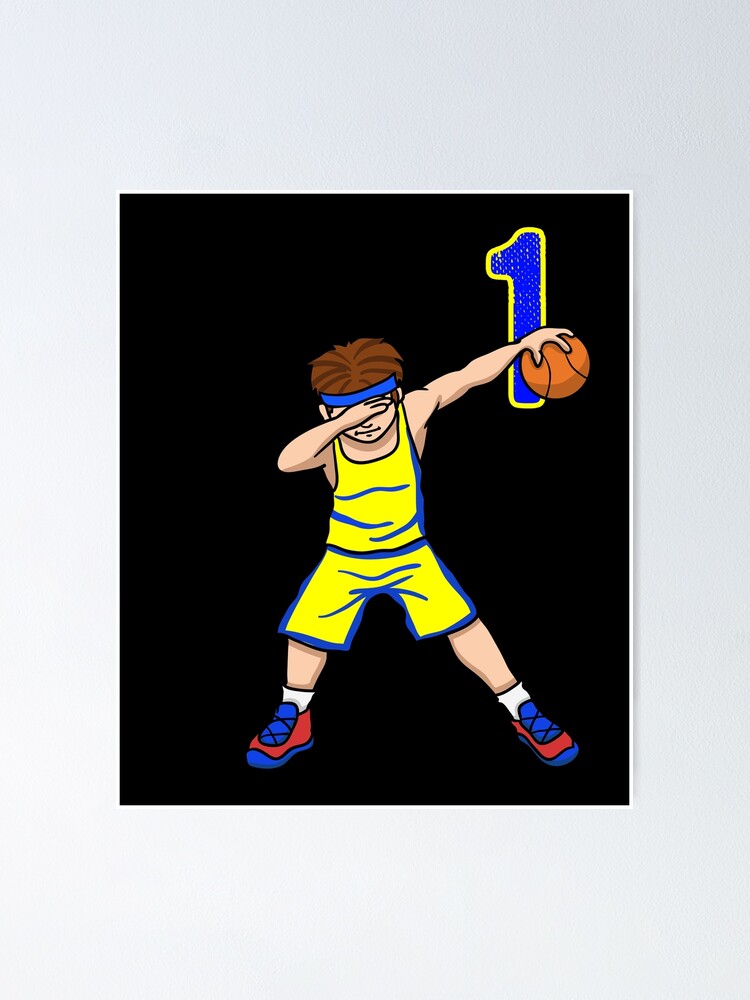 "Cool Yellow Blue Basketball Team Number 1 Basketball Player BBall ...