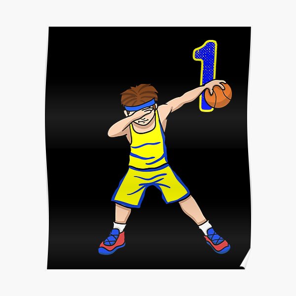 "Cool Yellow Blue Basketball Team Number 1 Basketball Player BBall ...