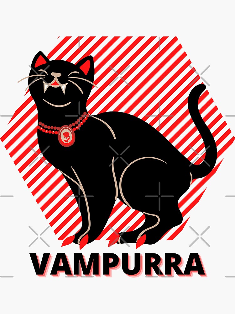 "VamPURR Kitty Cat" Sticker by LilWildflowers | Redbubble