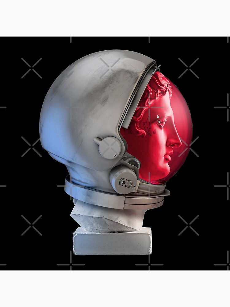 "Cool hippy greek god statue in a retro space helmet" Poster for Sale ...