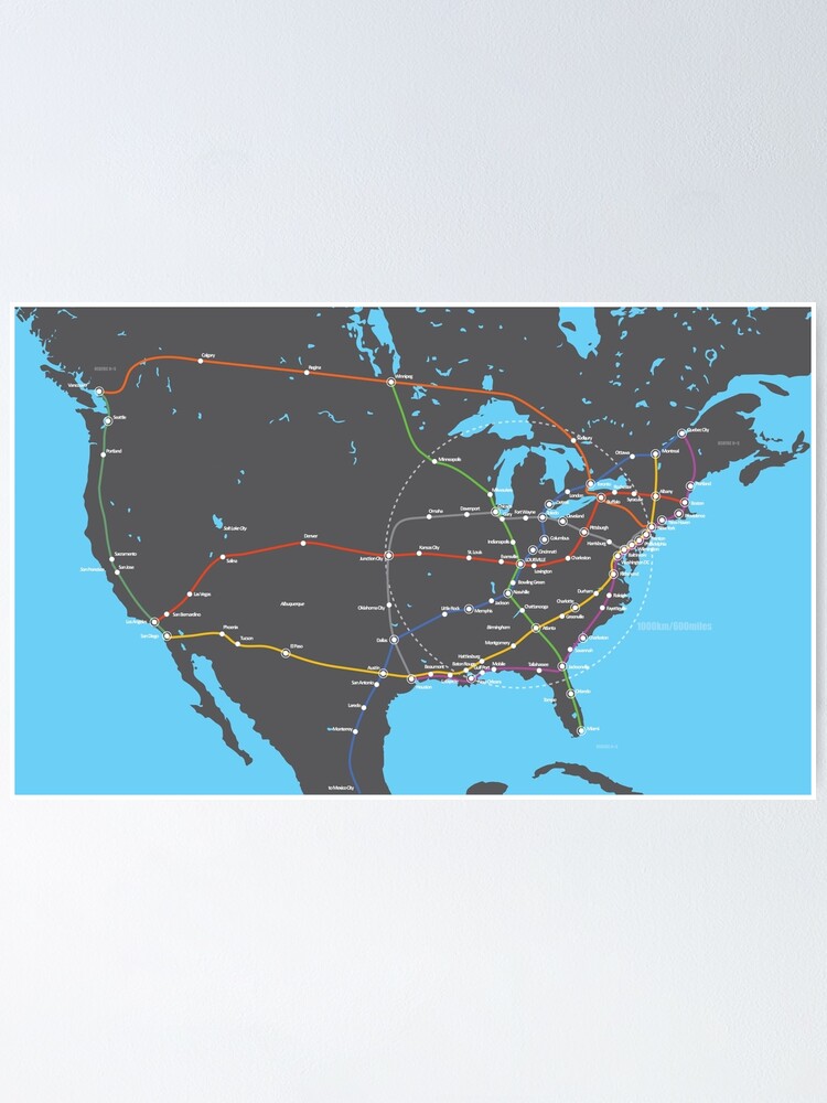 "North American High Speed Rail Concept Map" Poster by NplusStudio ...