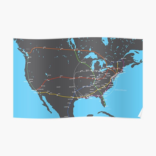 "North American High Speed Rail Concept Map" Poster by NplusStudio ...