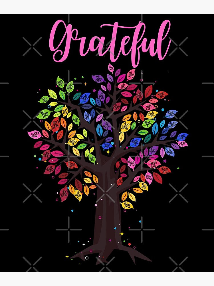 Póster «El árbol agradecido con texto rosa» de happyquirkymuse | Redbubble
