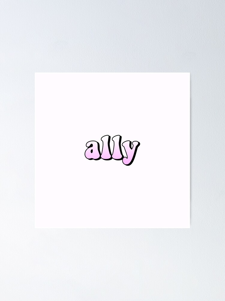 "aesthetic pastel pink gradient ally name" Poster for Sale by STAR10008 ...