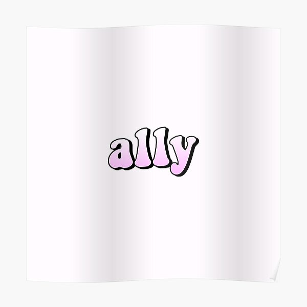 "aesthetic pastel pink gradient ally name" Poster for Sale by STAR10008 ...