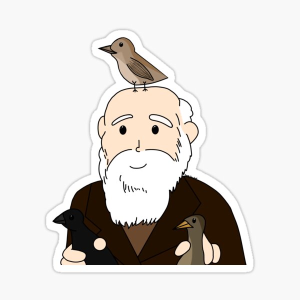 "Charles Darwin" Sticker for Sale by HappyEvaArt | Redbubble
