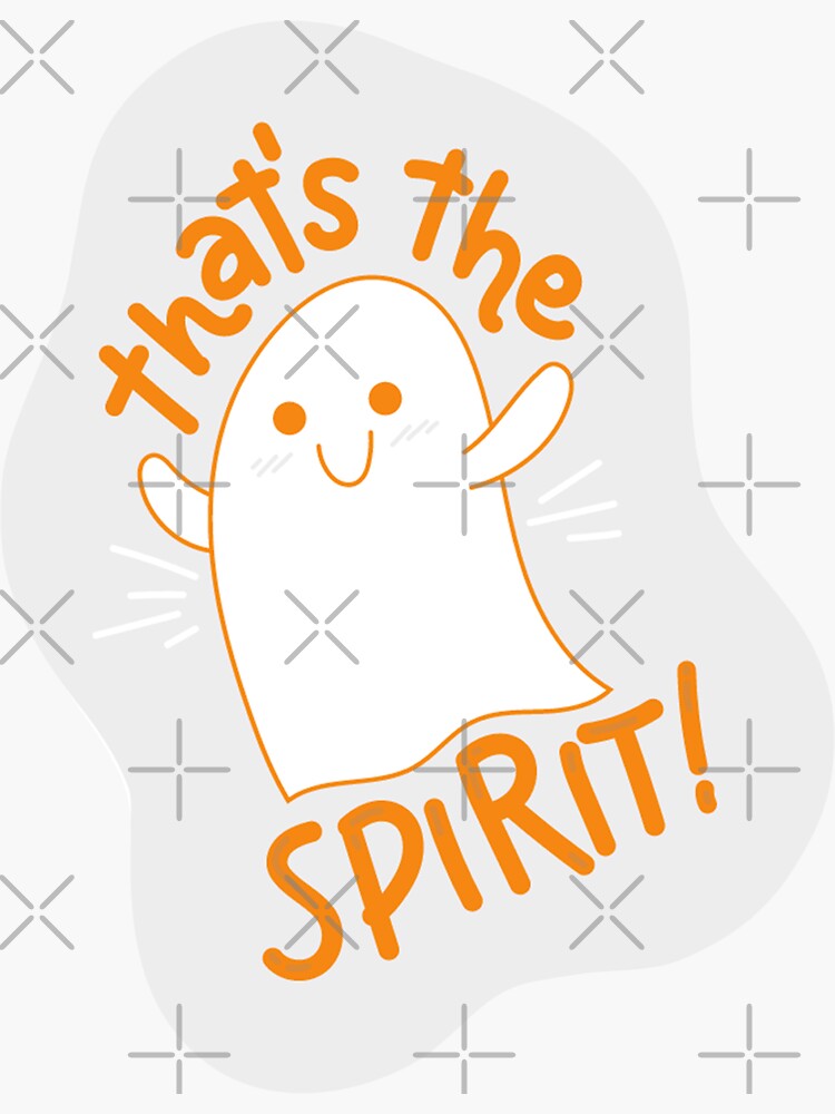 "That's The Spirit Cute Cheerleading Ghost" Sticker by AishwaryaMathur ...