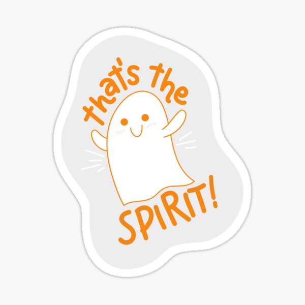 "That's The Spirit Cute Cheerleading Ghost" Sticker by AishwaryaMathur ...