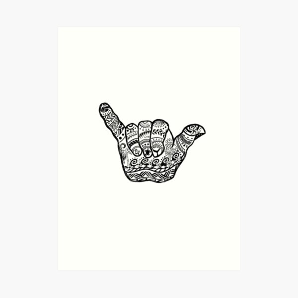 "Hawaiian - Polynesian - Samoan Tribal Shaka Sign Distressed" Art Print ...