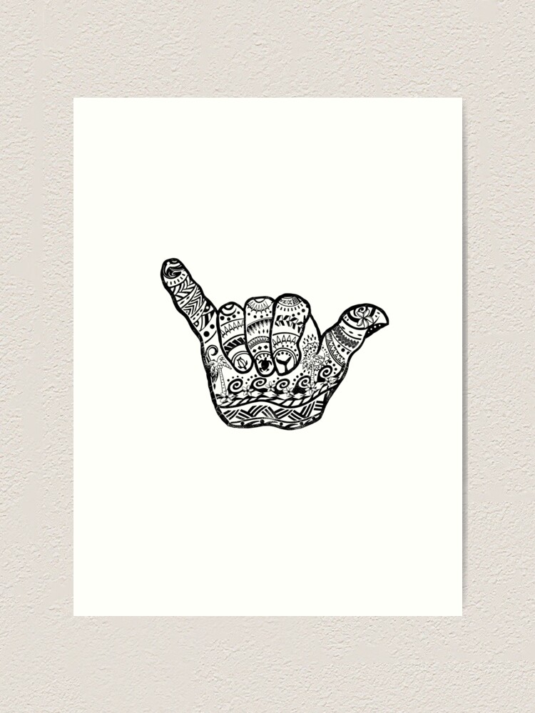 "Hawaiian - Polynesian - Samoan Tribal Shaka Sign Distressed" Art Print ...