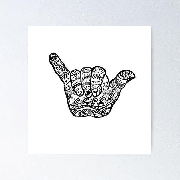 "Hawaiian - Polynesian - Samoan Tribal Shaka Sign Distressed" Poster ...