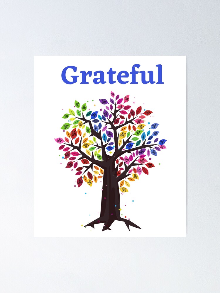 Póster «Cita agradecida: árbol de agradecimiento» de happyquirkymuse ...
