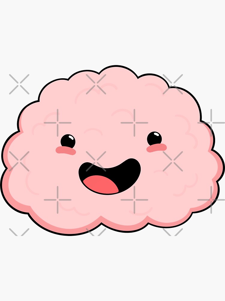 "Cute Brain" Sticker by BaconPancakes21 | Redbubble
