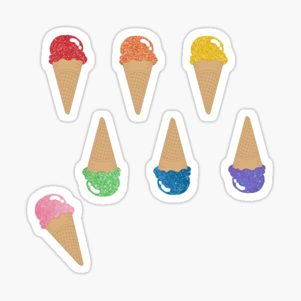 "Rainbow ice cream sticker pack" Sticker by HI-design | Redbubble