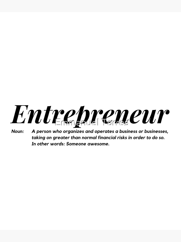 "Entrepreneur Definition" Poster for Sale by Xycotic | Redbubble