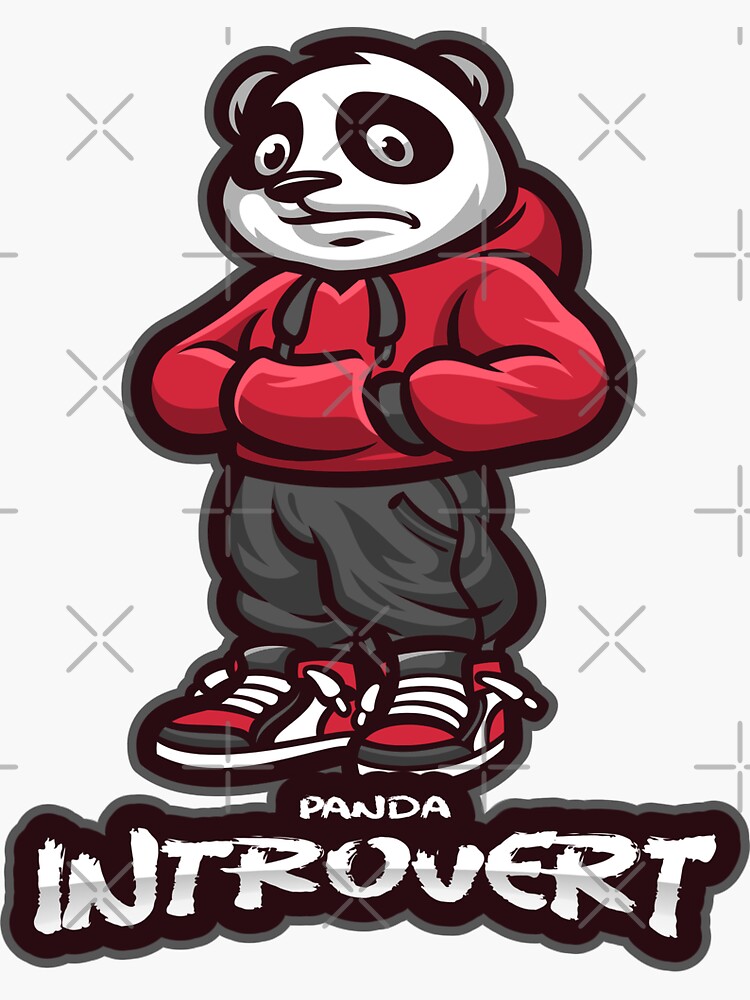 "Panda Introvert" Sticker for Sale by FunPrint | Redbubble